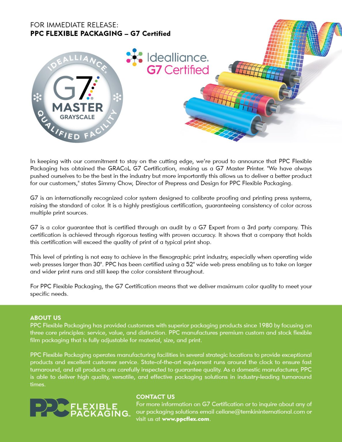 PPC Flexible Packaging Is Now G7 Certified - Floral Products and Supply ...